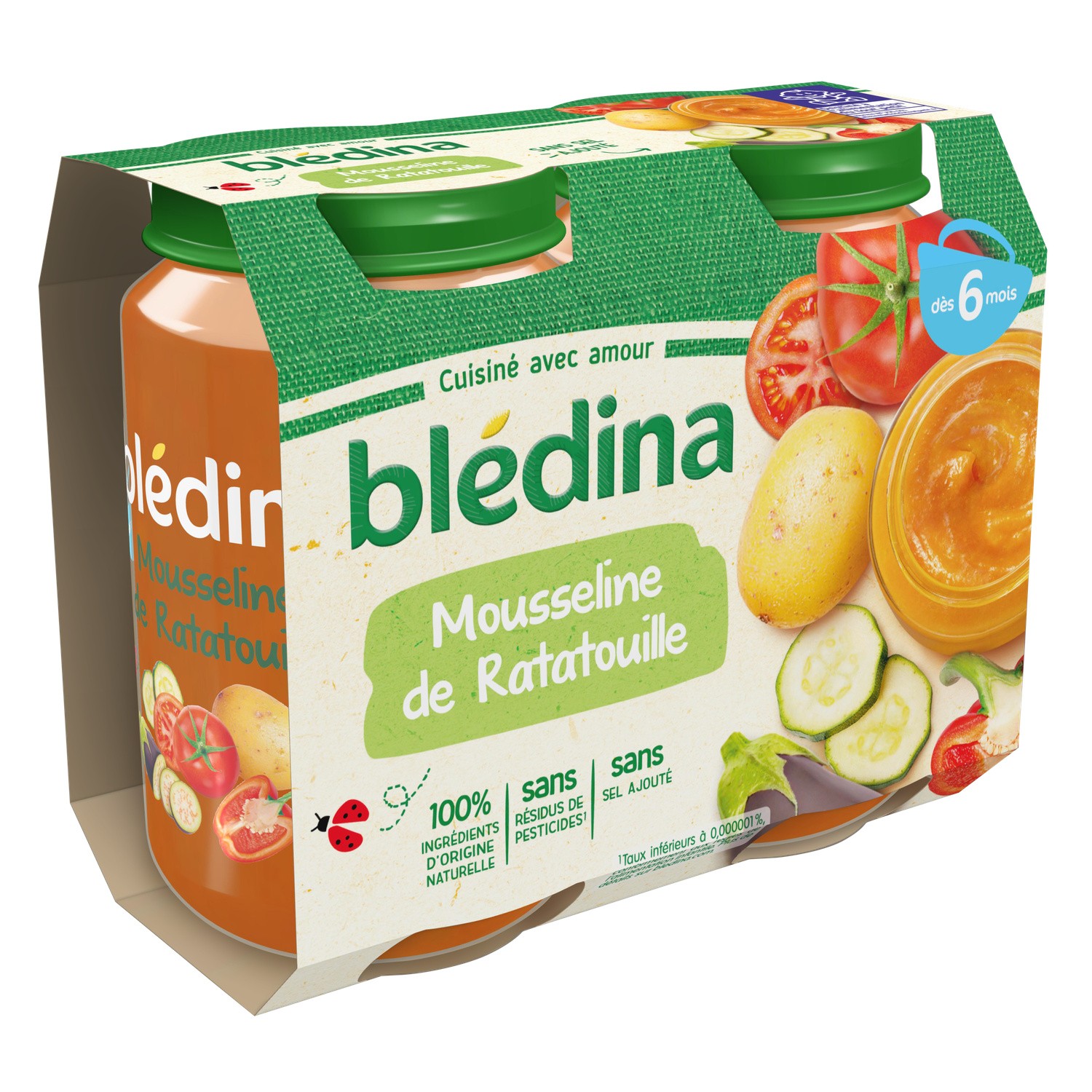 Bledina Pot Ratatouille Mousseline 2x200g from 6 months • EuropaFoodXB ...