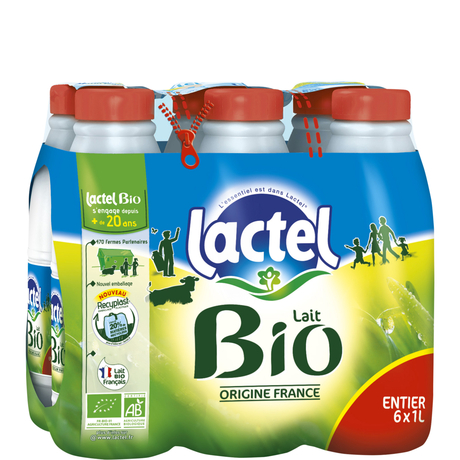 Lactel UHT whole milk ORGANIC 6x1L • EuropaFoodXB • Buy food online from Europe • Best price